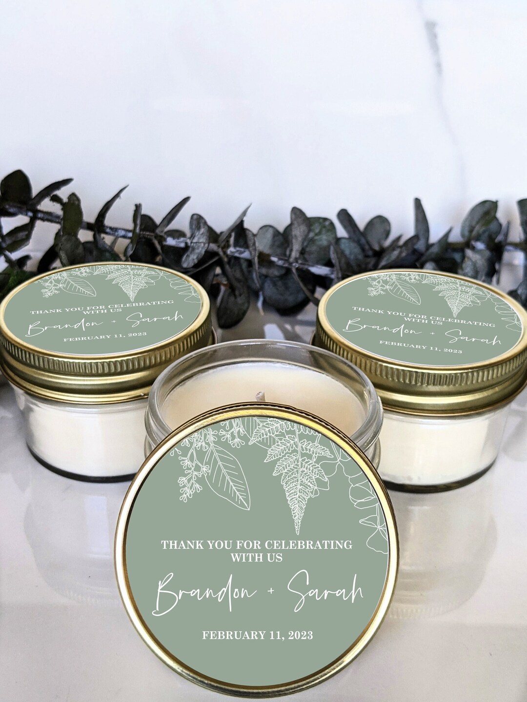 Bulk Set of Customized Favor Candles Personalized Candle Favors for ...