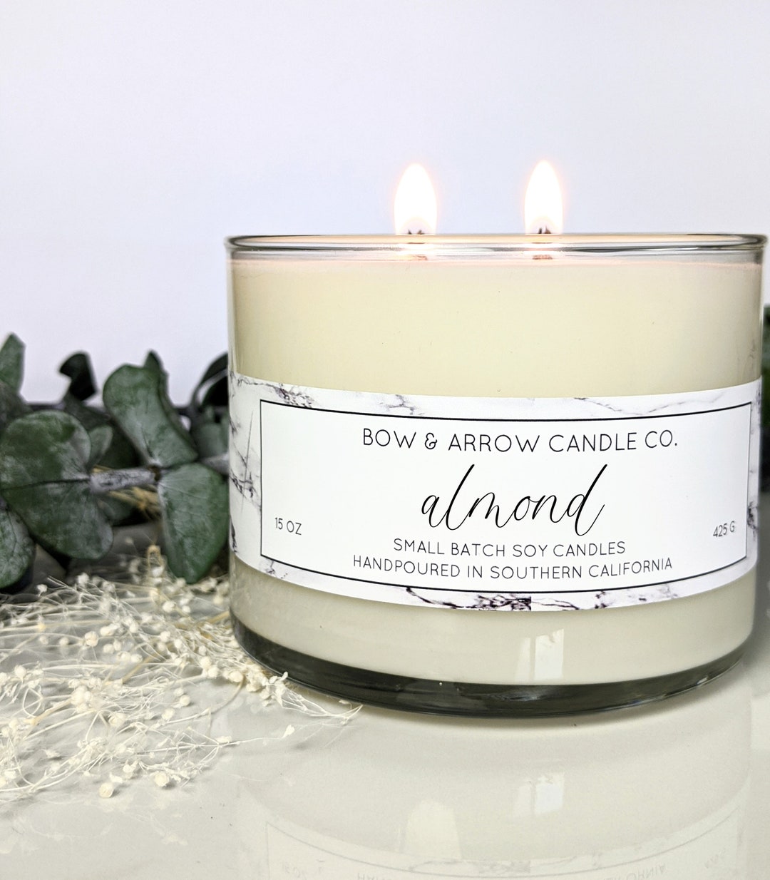 15 Oz Natural Soy Candle Almond Scented | 15 Oz Double Wick Candle ...