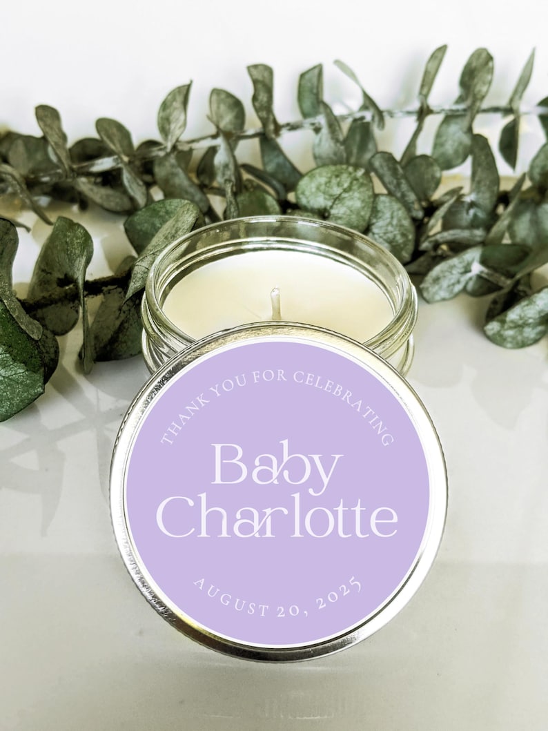 Bulk Baby Shower Candle Favors | Customized Soy Wax Candles for Modern ...