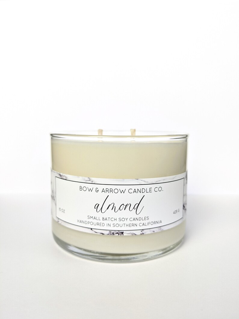 15 Oz Natural Soy Candle Almond Scented | 15 Oz Double Wick Candle ...