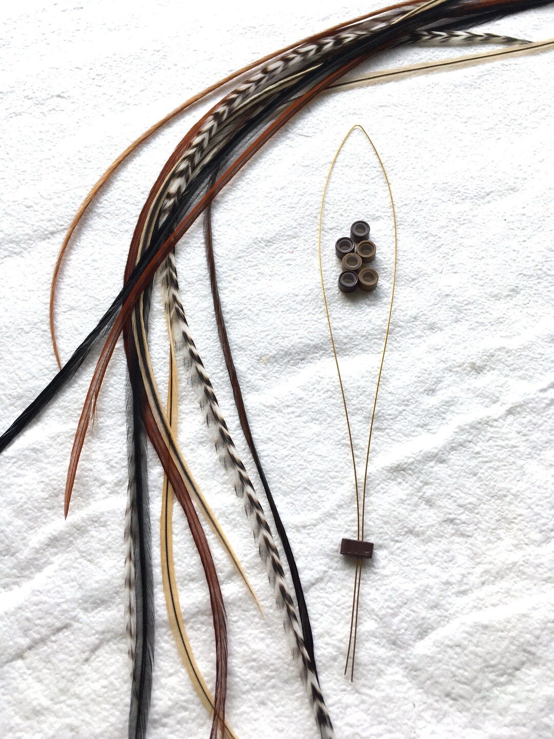 Hair Feather Extensions Kit of 10x Loose Feathers Natural Earthy ...