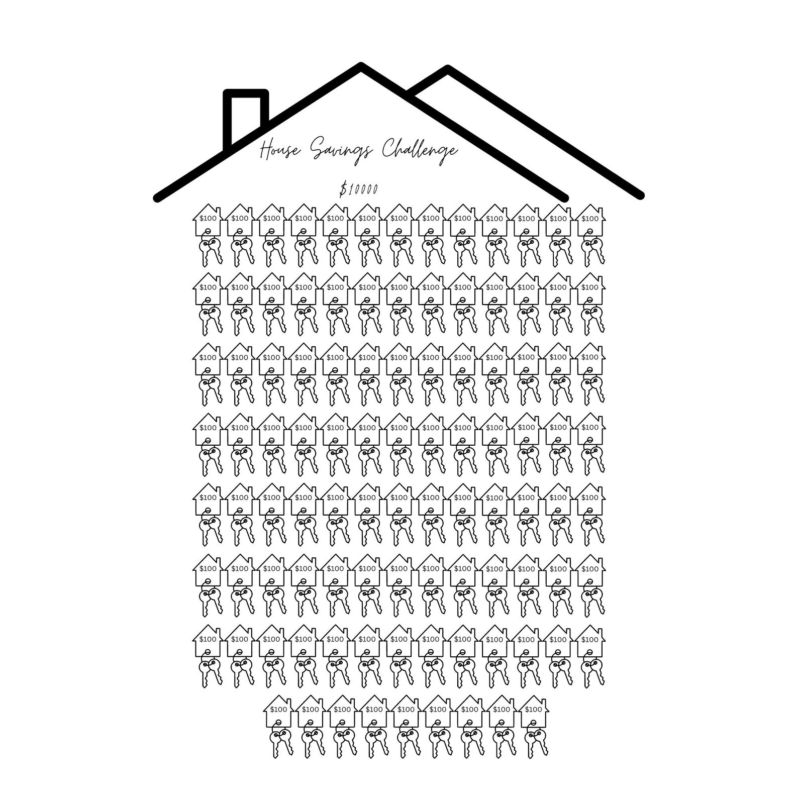 Printable House Savings Challenge| Down Payment Savings Challenge - Etsy