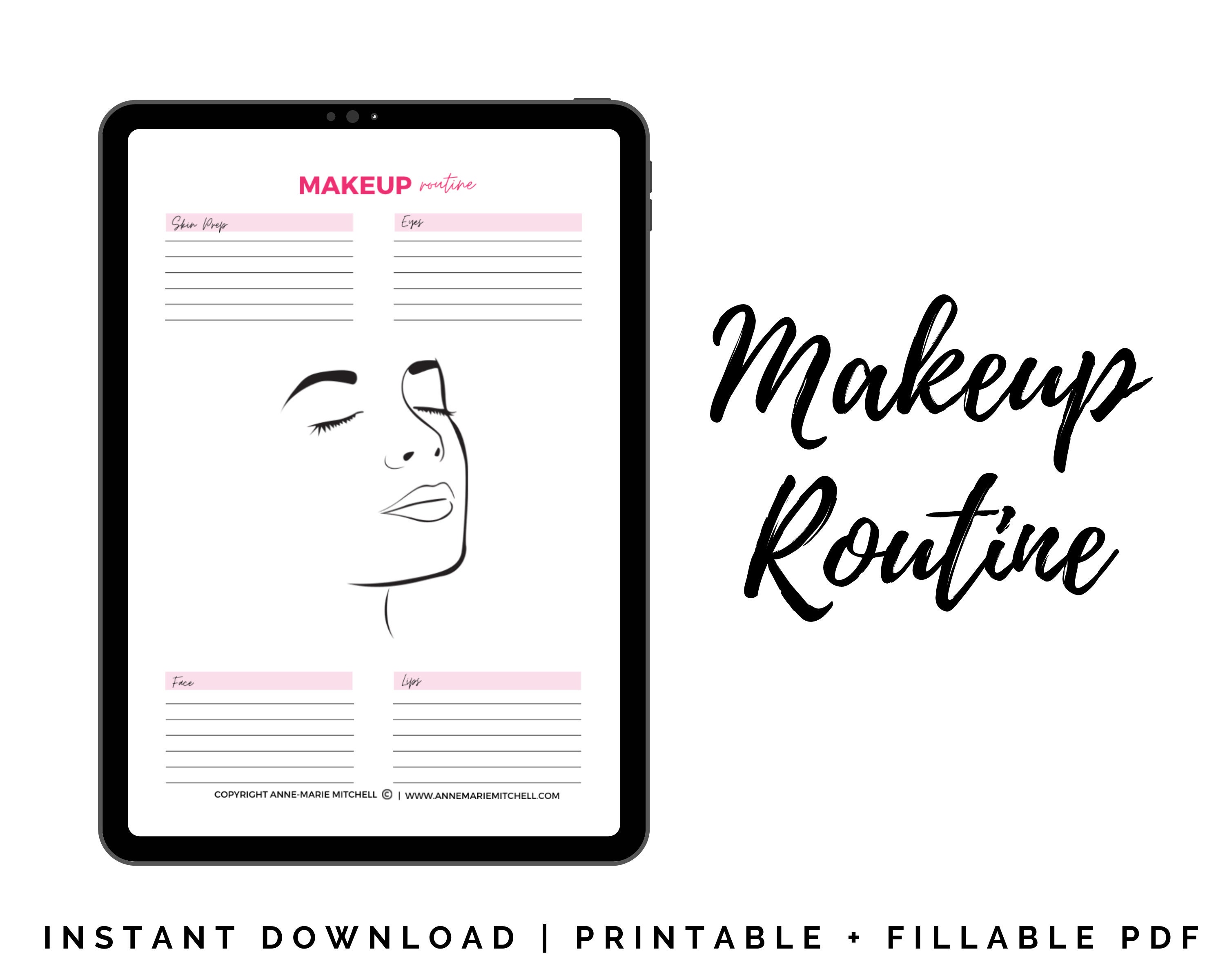 Makeup Routine Plan Out Your Makeup Routine Etsy