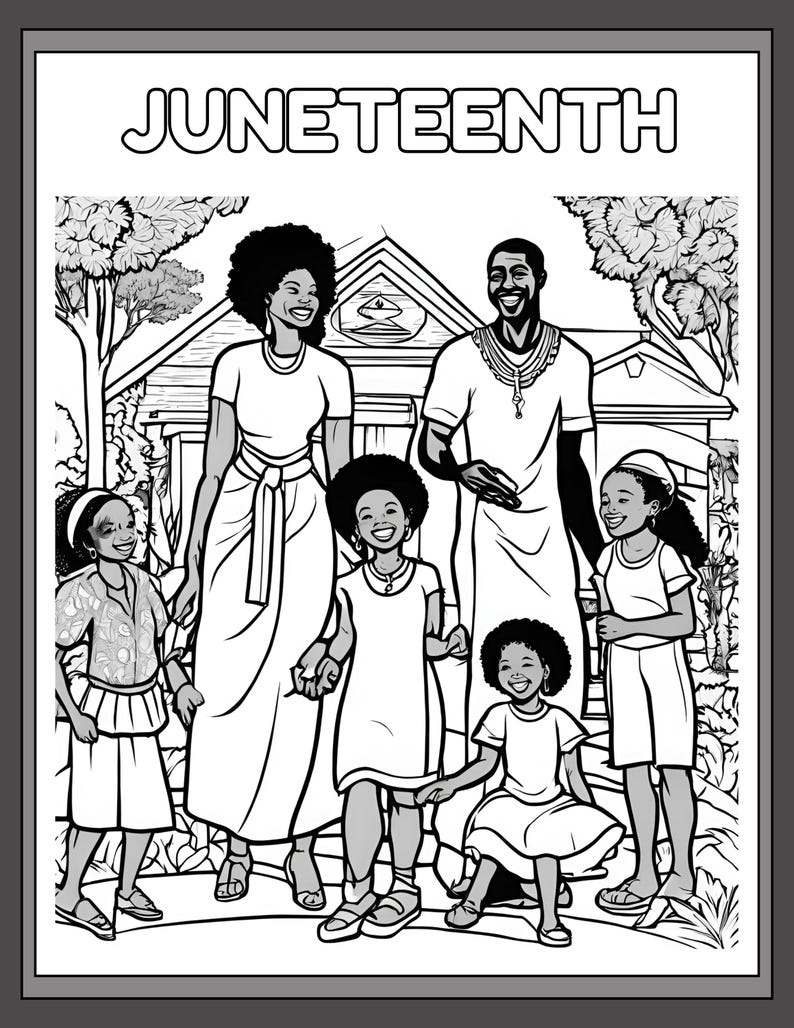 Juneteenth Coloring Pages - Etsy