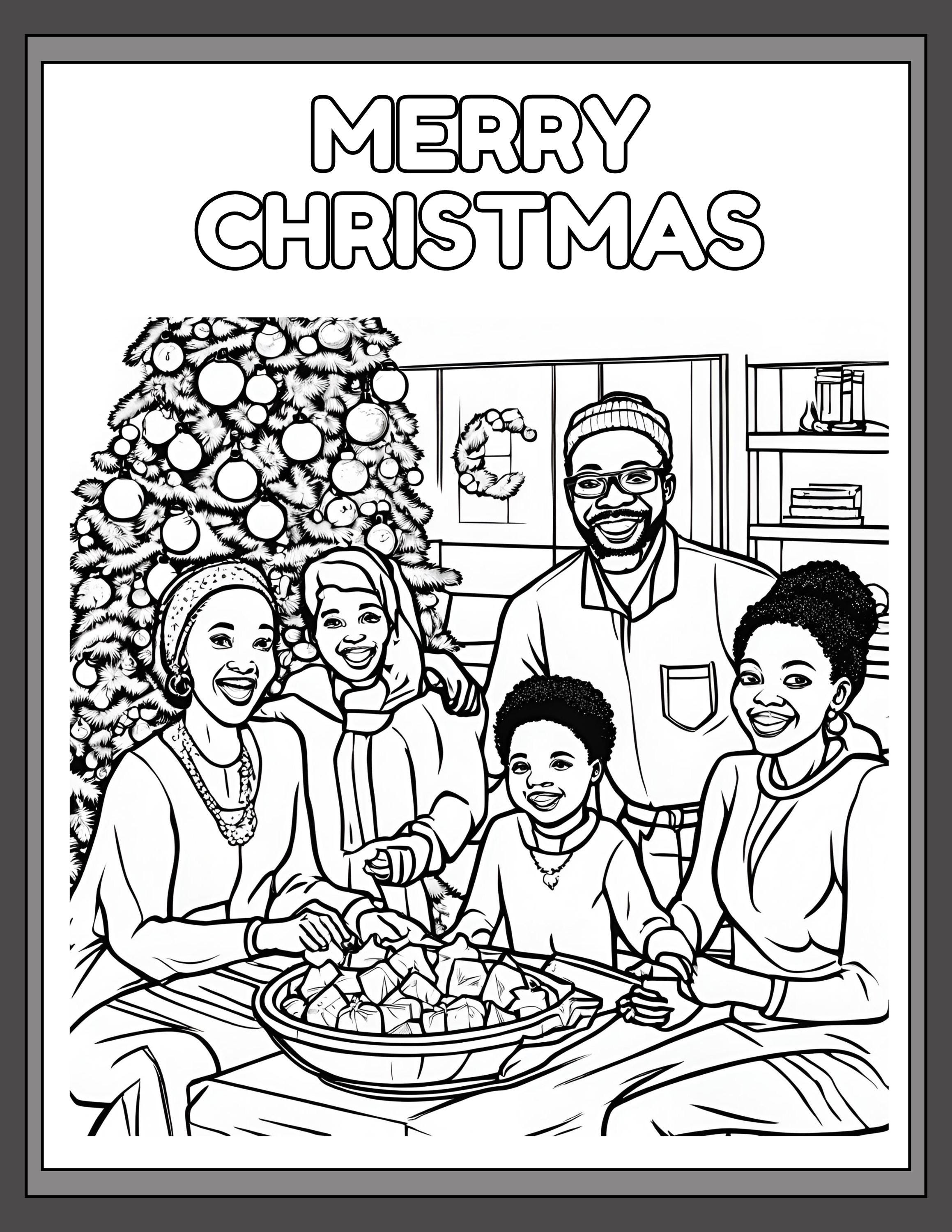 Family Christmas Coloring Pages - Etsy