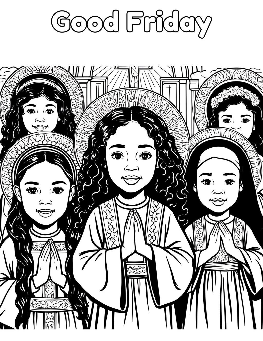 Good Friday Coloring Pages - Etsy