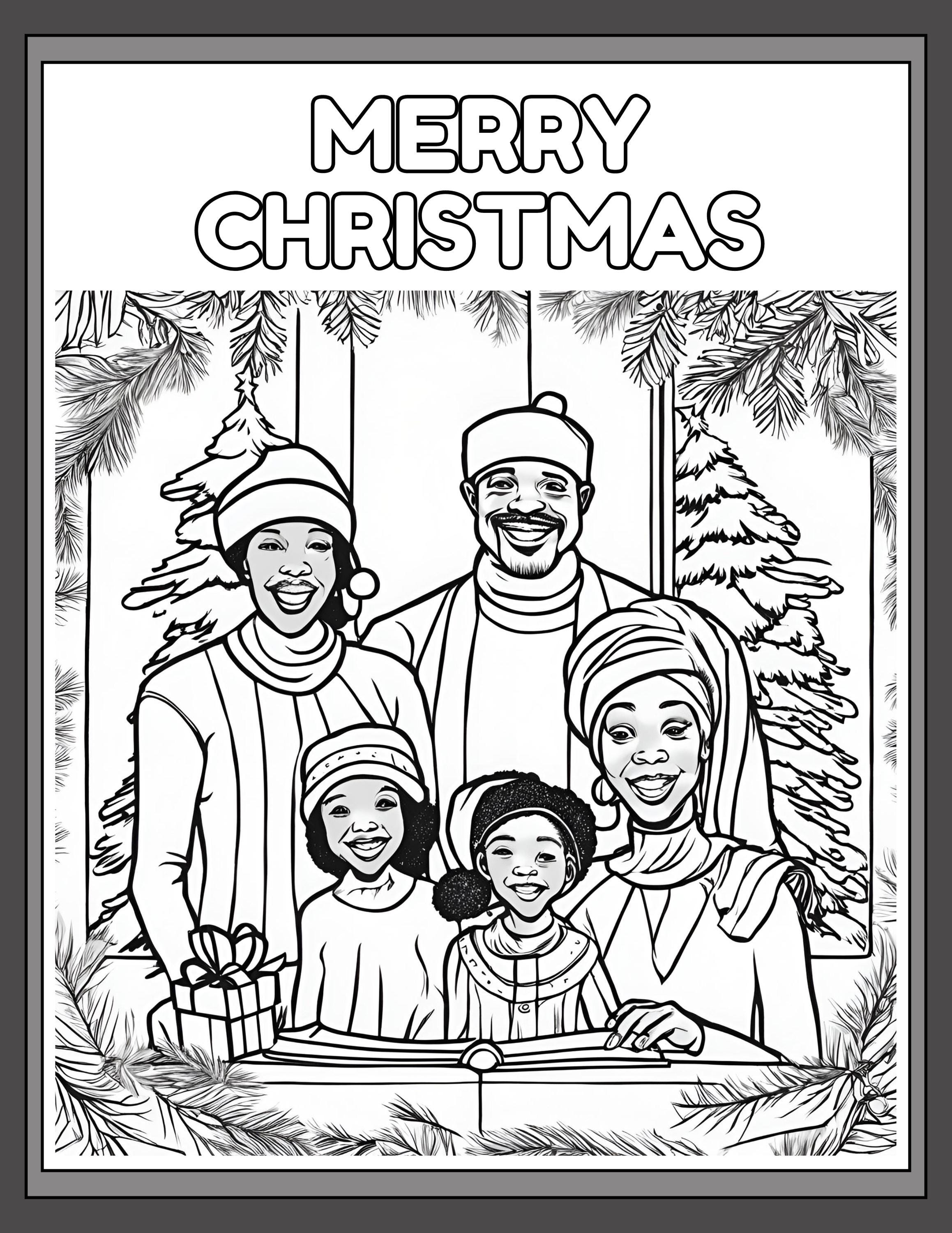 Family Christmas Coloring Pages - Etsy