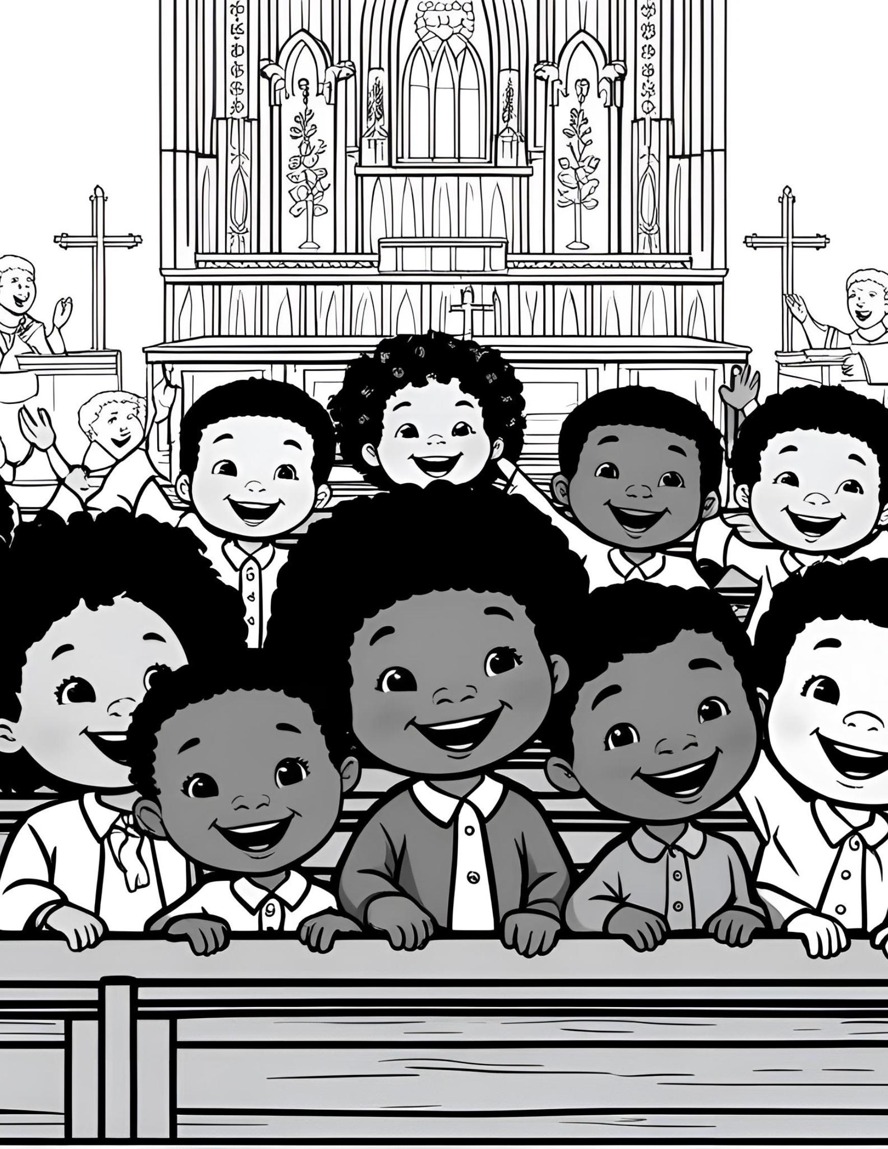 Church Kids Coloring Pages - Etsy