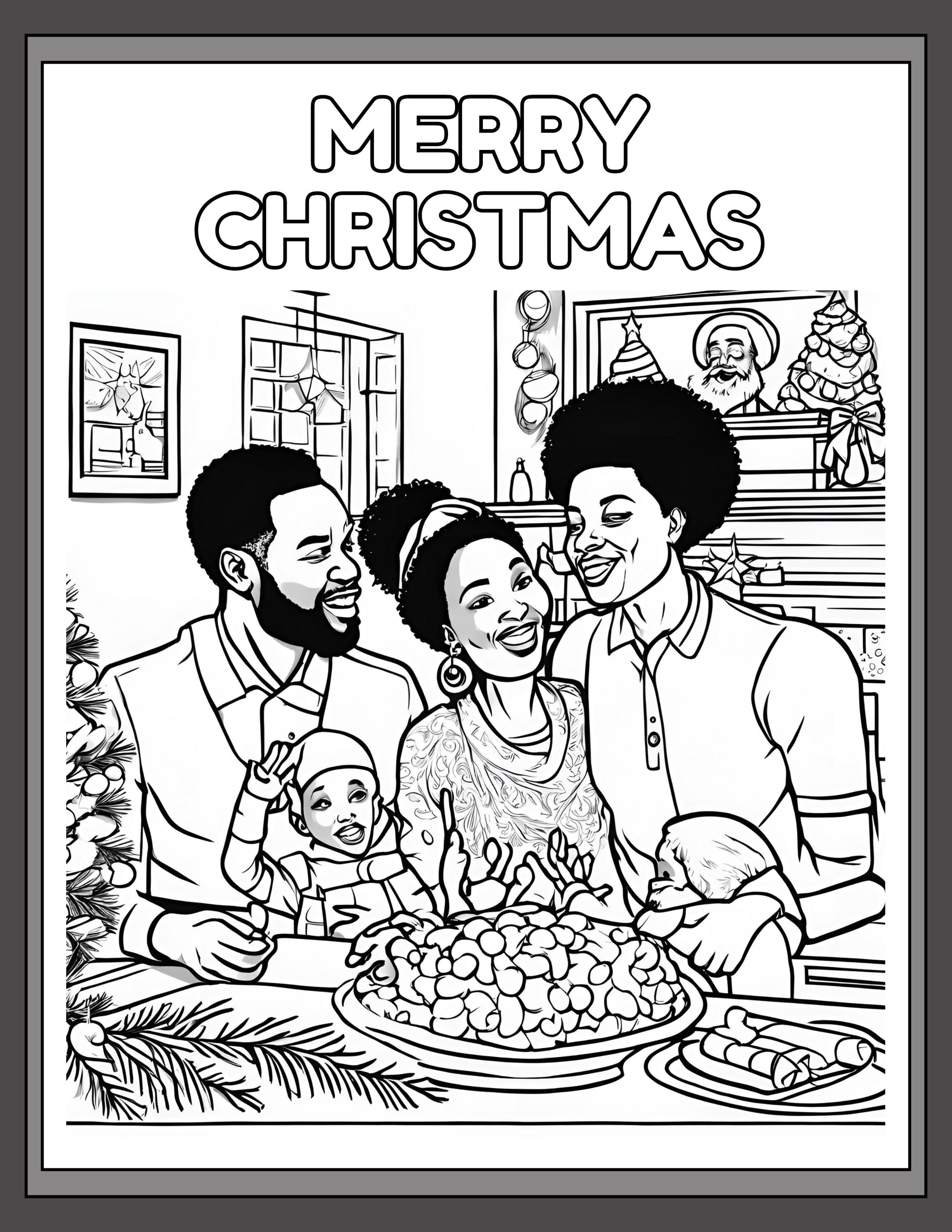 Family Christmas Coloring Pages - Etsy