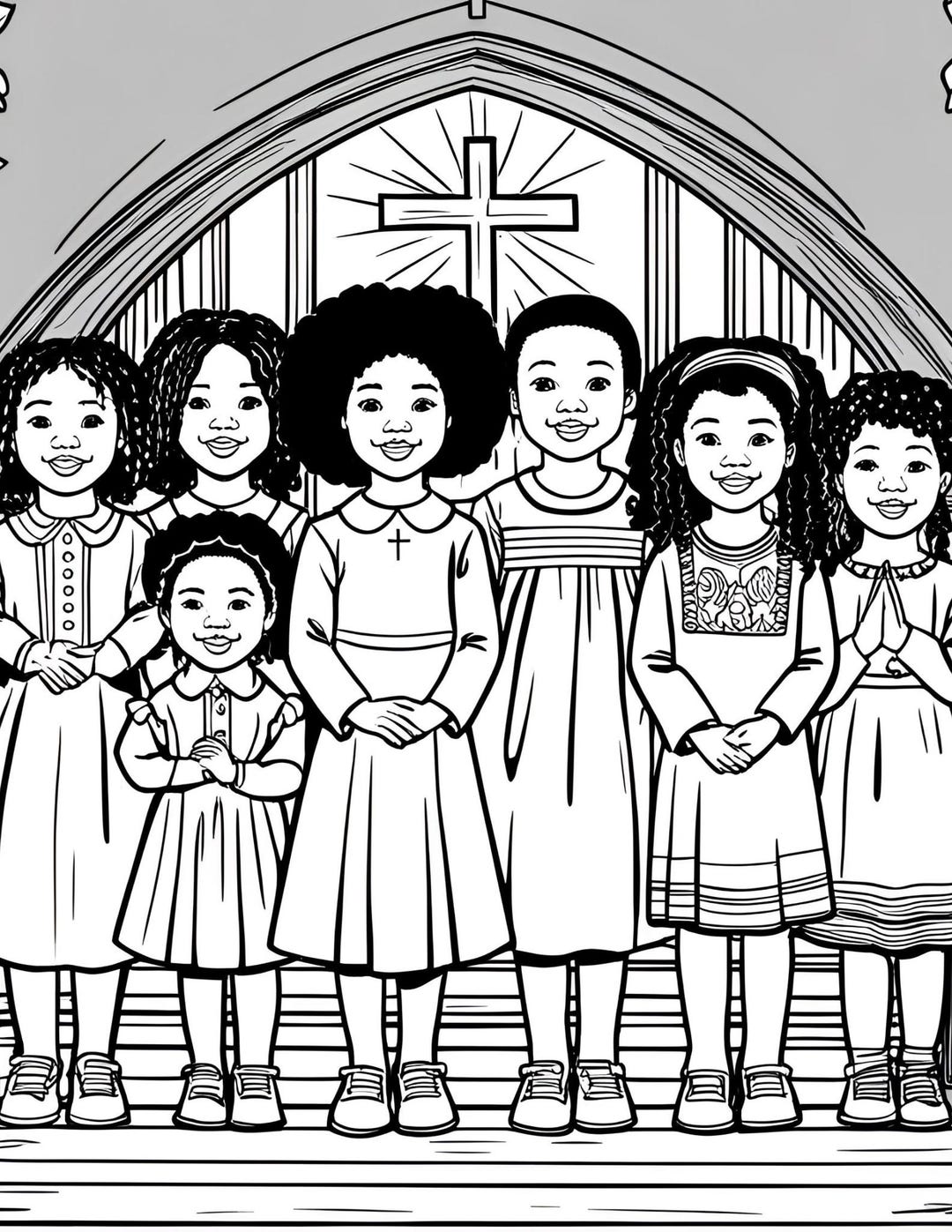 Church Kids Coloring Pages - Etsy