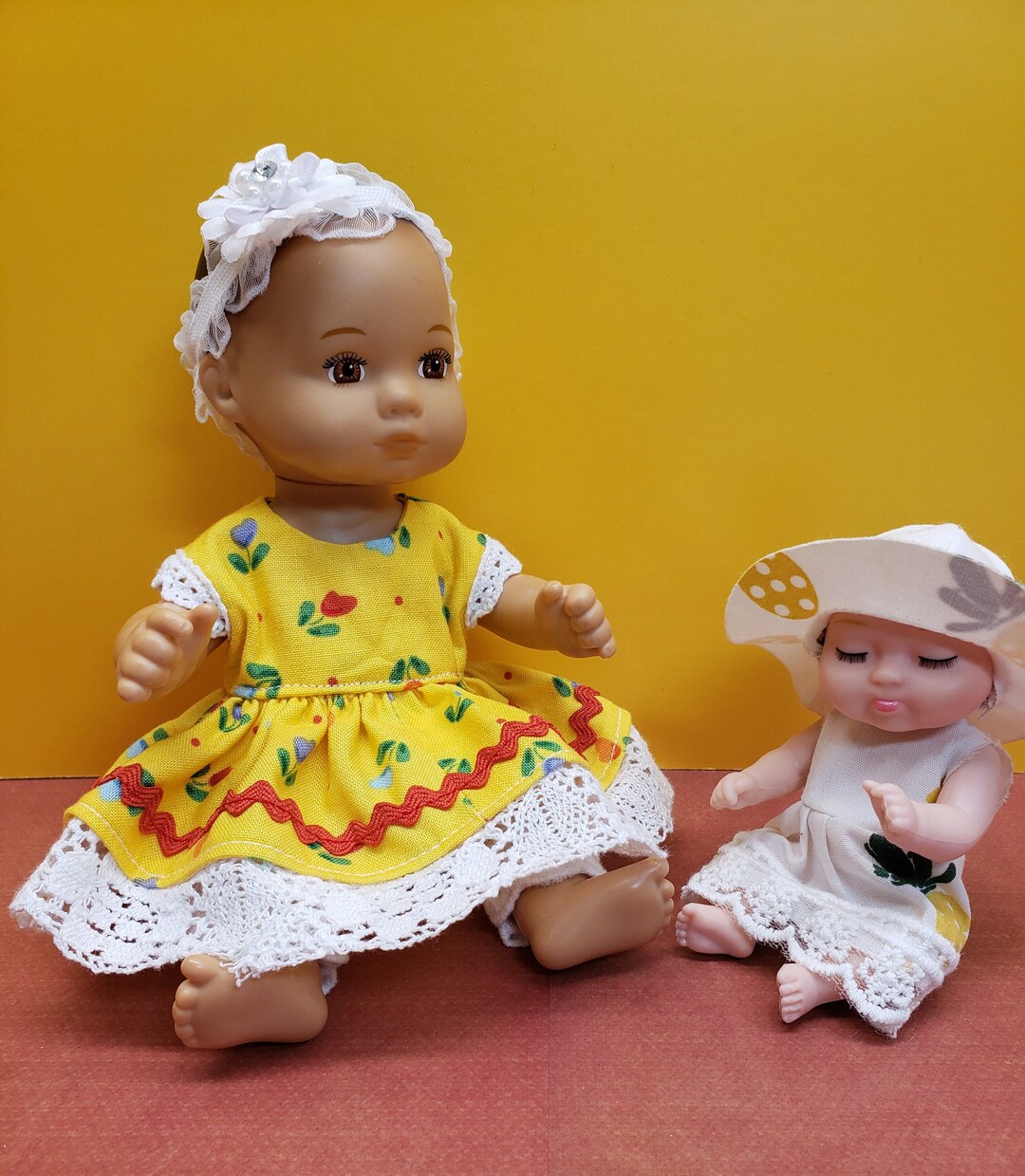 Delicate Doll Dress and Leggings With a Doll Headband for Your 8" Doll ...
