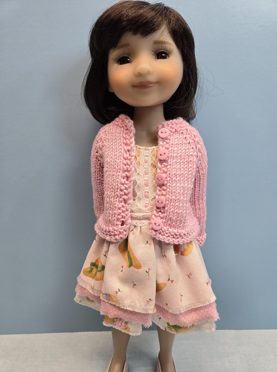 Sun Hat Doll Dress With Pink Sweater and Shoes for Your 14.5" Doll Like ...