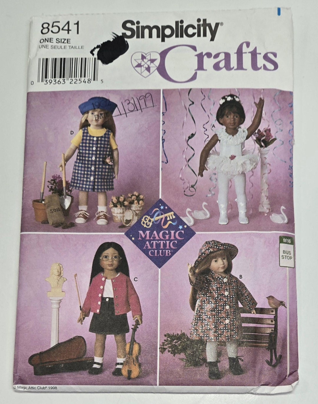 Simplicity Magic Attic Club Sewing Pattern 8541 for Your 18 Doll ...