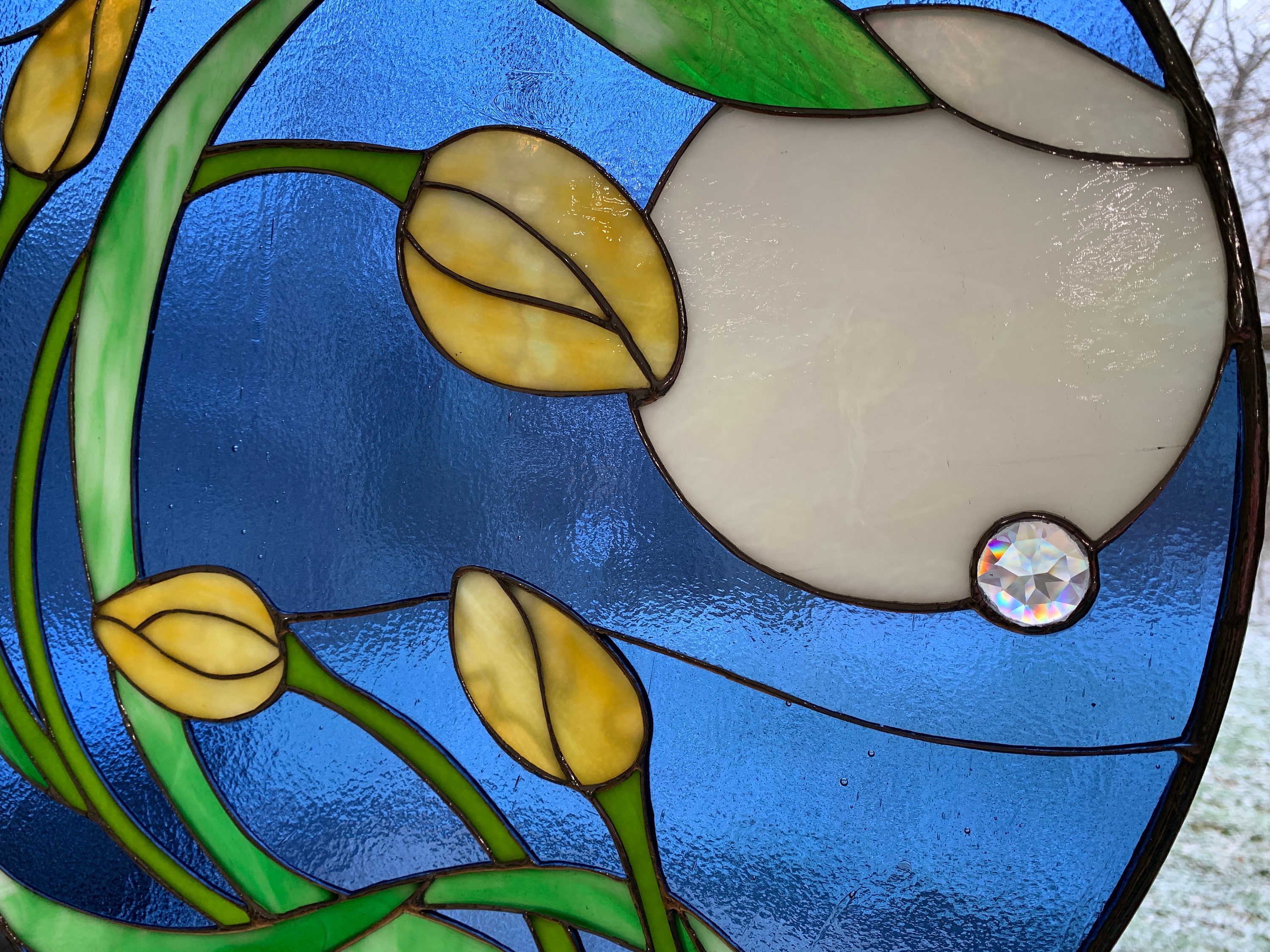 One Spring Night - Stained Glass PATTERN - Etsy