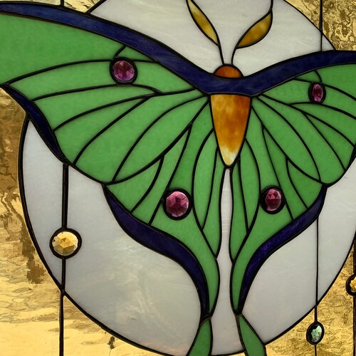 Luna Moth Stained Glass Pattern PDF PNG Digital File - Etsy