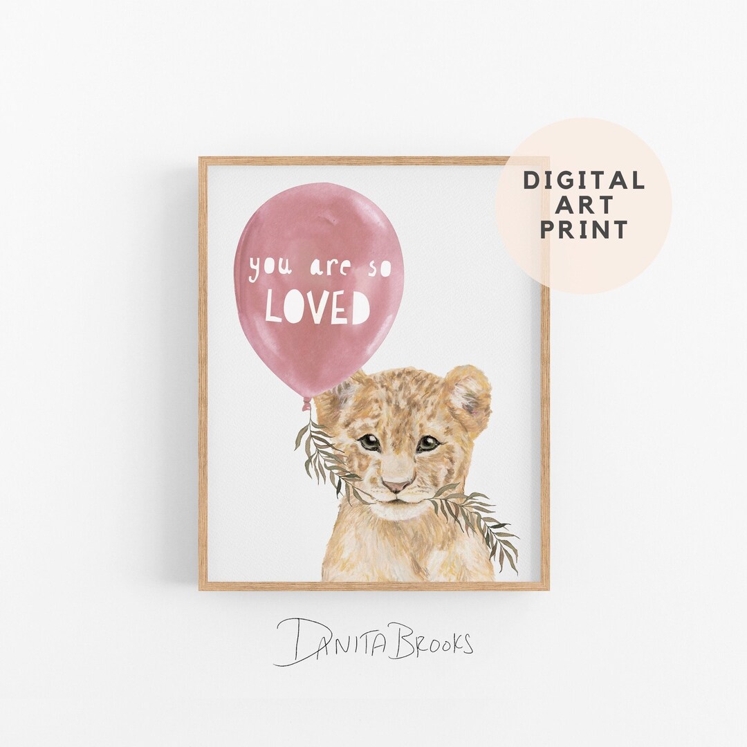 Affirmations PRINTABLE Lion Cub Poster, You Are Loved Inspirational ...