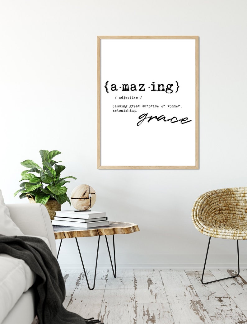 Amazing Grace Modern Christian Wall Art, Amazing Grace Print, Amazing ...