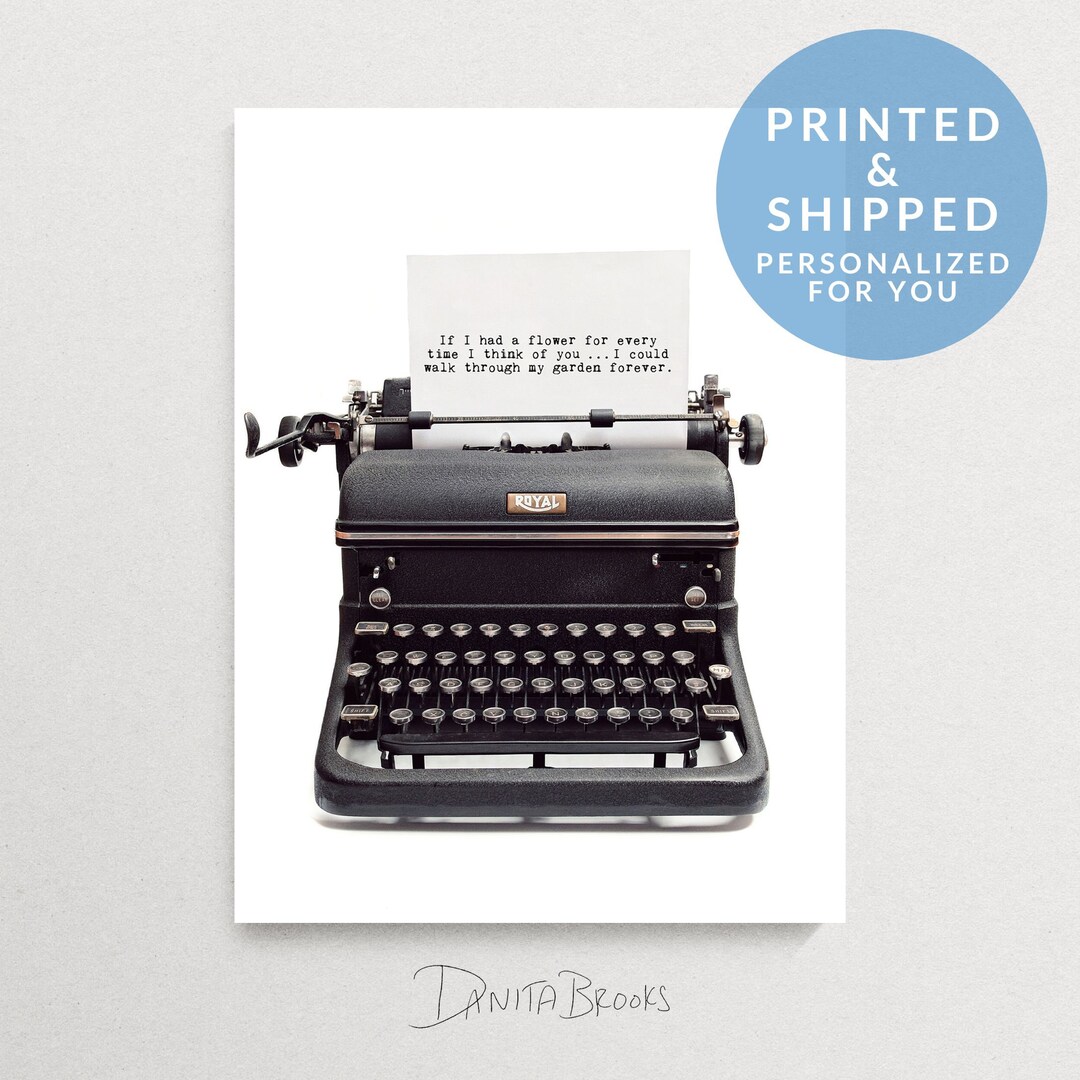 Personalized Poster Typewriter Art Print Custom Quote Typewriter Large ...