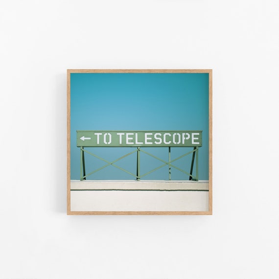 Telescope Sign Art Print Telescope Art Los Angeles Print | Etsy