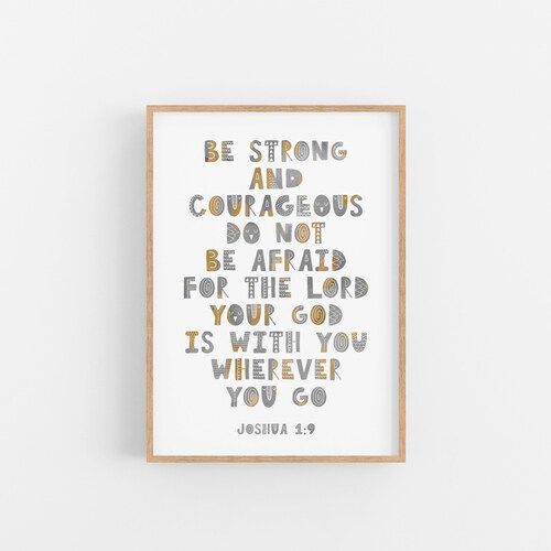 Christian Nursery Decor Kids Bible Verse Wall Art Joshua 1 - Etsy