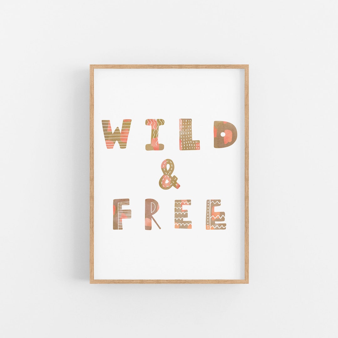 Wild and Free Nursery Art Print: Jungle Theme Decor (digital Download ...