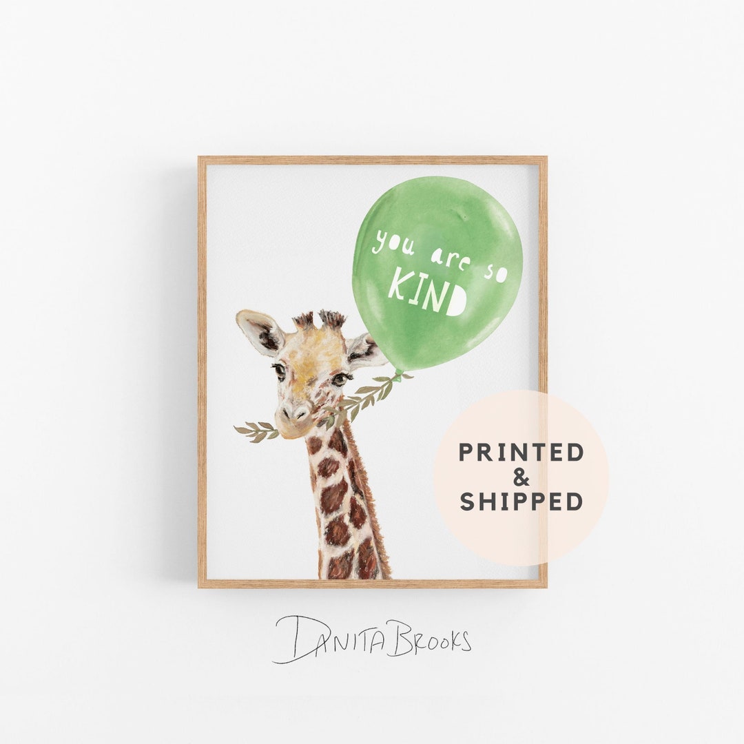 Giraffe Printable Kindness Art Print Giraffe Print Positive ...