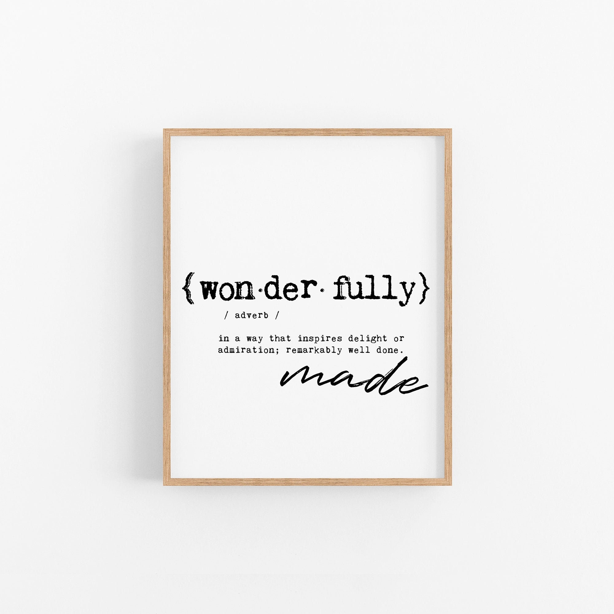 Nursery Decor Christian Wall Art Wonderfully Made Definition Print ...