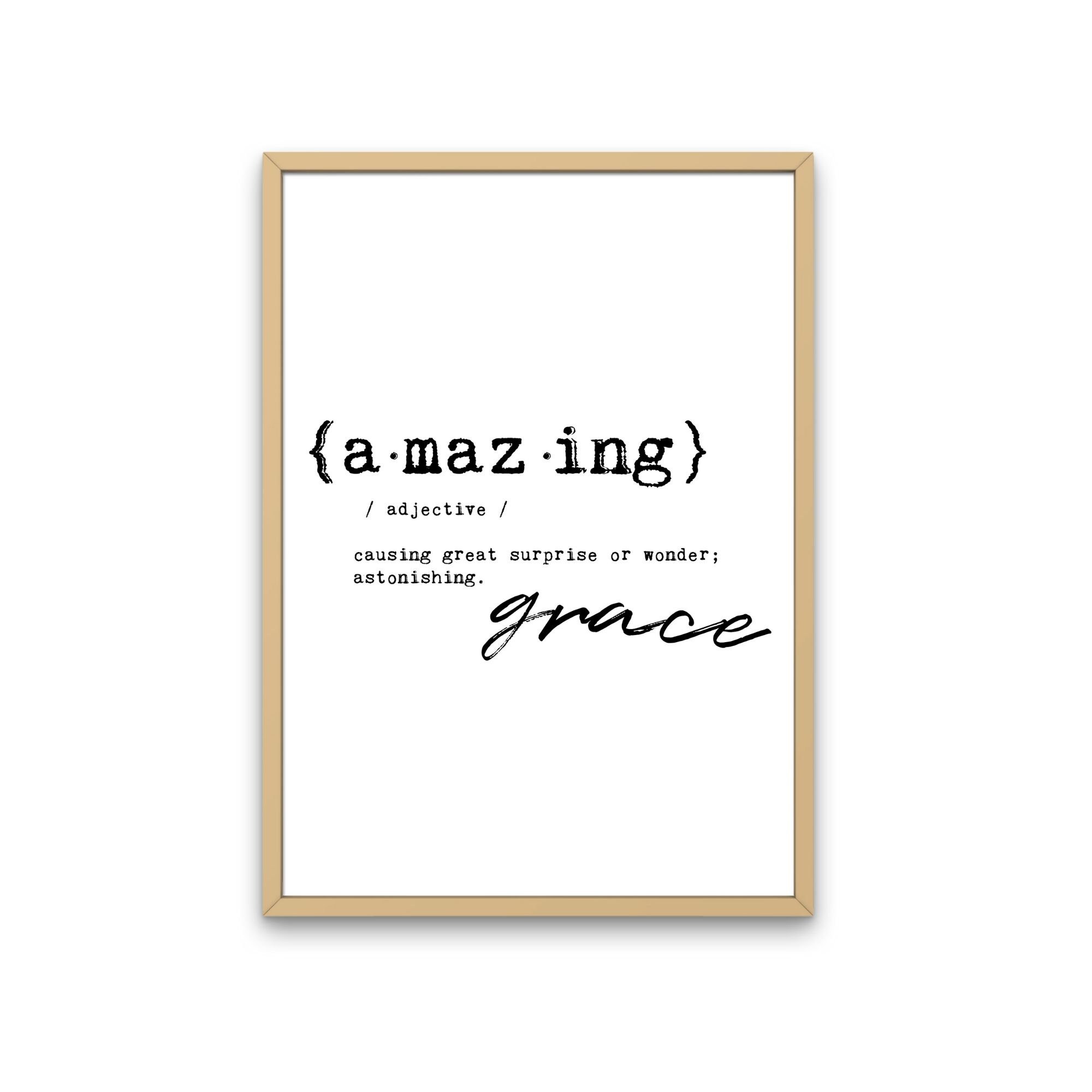 Amazing Grace Modern Christian Wall Art Amazing Grace Print | Etsy