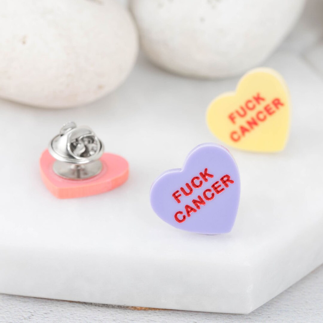 Heart Pin Badges for Cancer Breast Brain Bladder Skin Lung Survivor ...