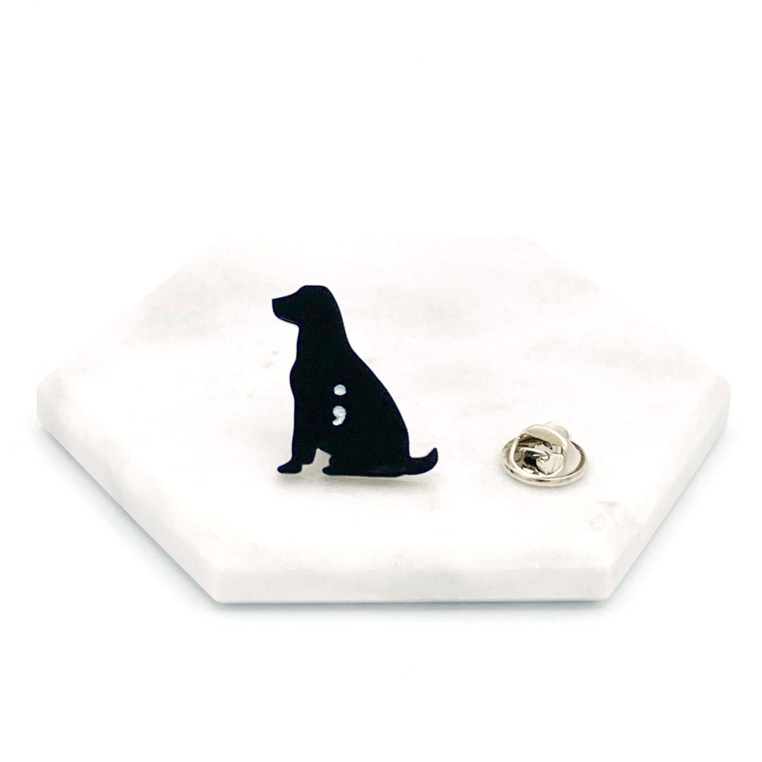 Black Dog Depression Pin - Mental Health Awareness Acrylic Badge - Etsy