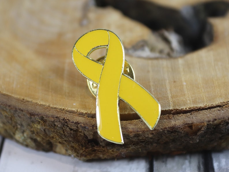 Yellow Ribbon Pin Awareness Support Sarcoma Bone Cancer | Etsy
