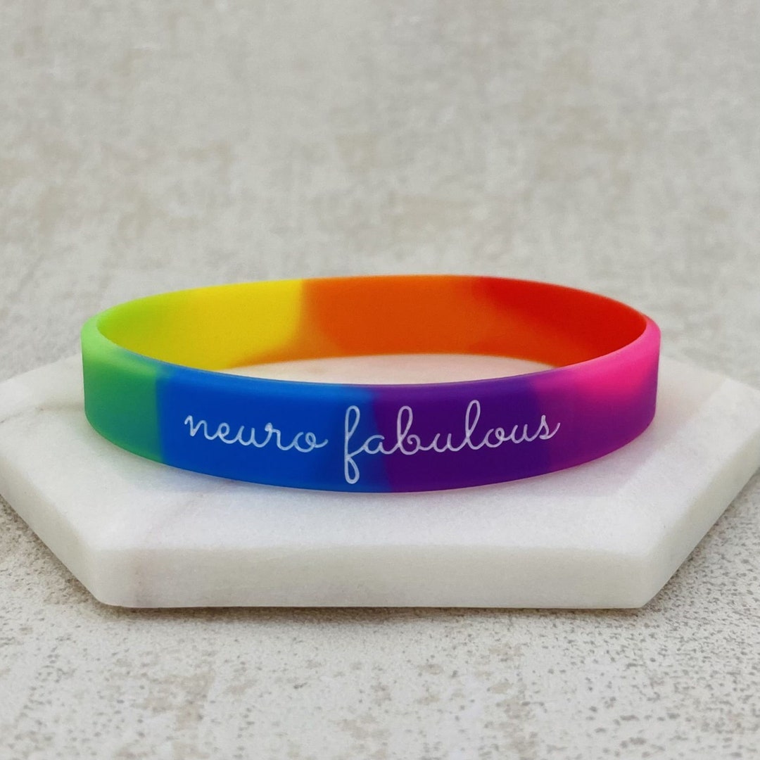 Neuro Fabulous Wristband Rainbow Band for Autistic Autism ASD Aspergers ...
