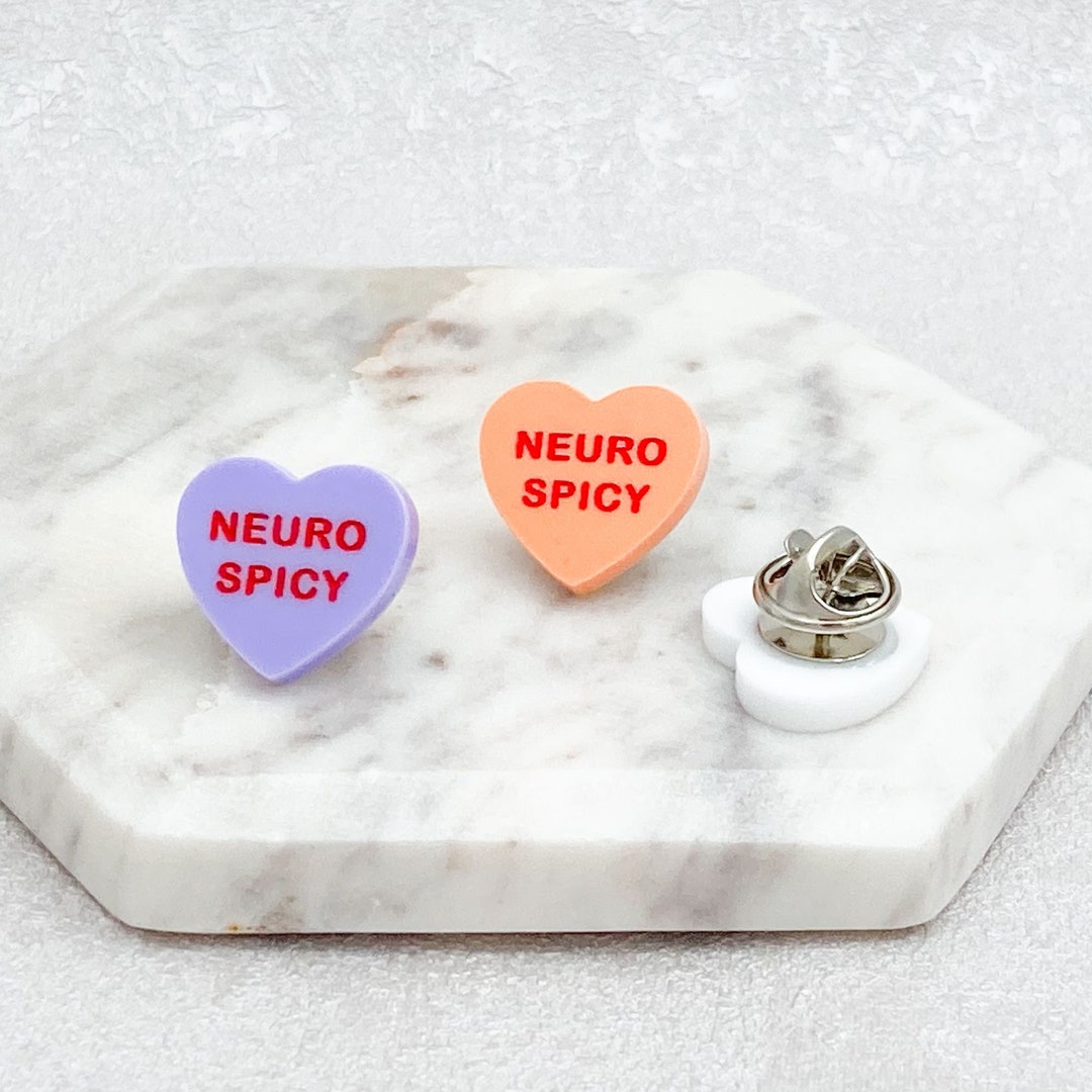 Neuro Spicy Heart Pin for Autism ASD Aspergers Awareness Love ...