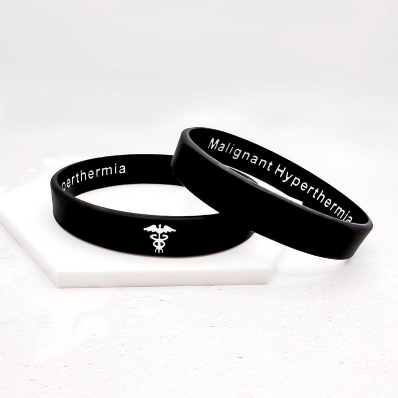 Malignant Hyperthermia Medical Bracelet: Silicone Emergency ID ...