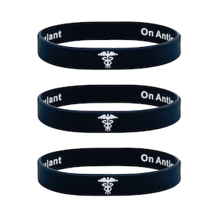 Anticoagulant Medical Alert Wristband, Hidden Message Bracelet - Etsy
