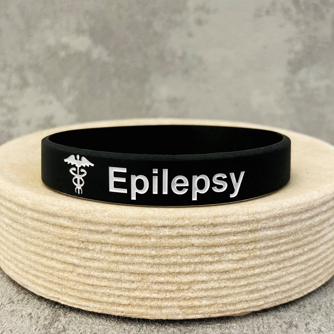 Epilepsy Unisex Wristband Medical Alert ID Epileptic Silicone Band ...