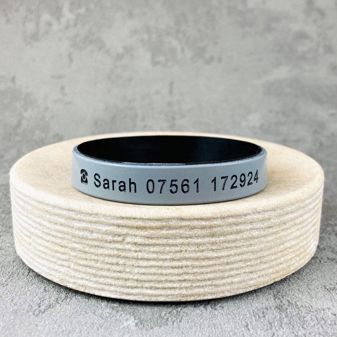 Personalized XL Silicone Wristband, Custom Engraved Message (228mm) - Etsy