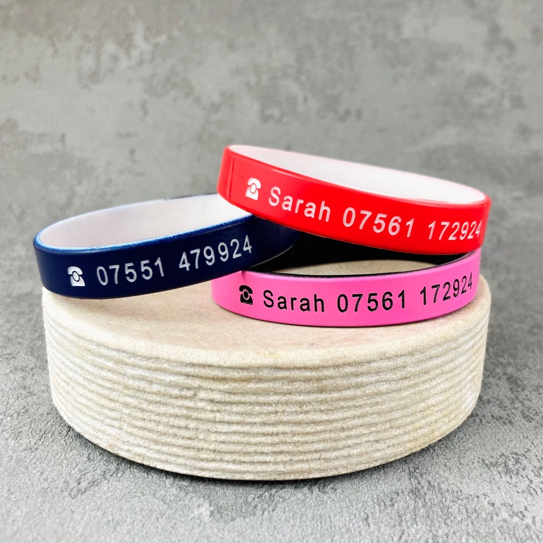 Personalized Silicone Wristband, Custom Engraved Message Band (202mm ...
