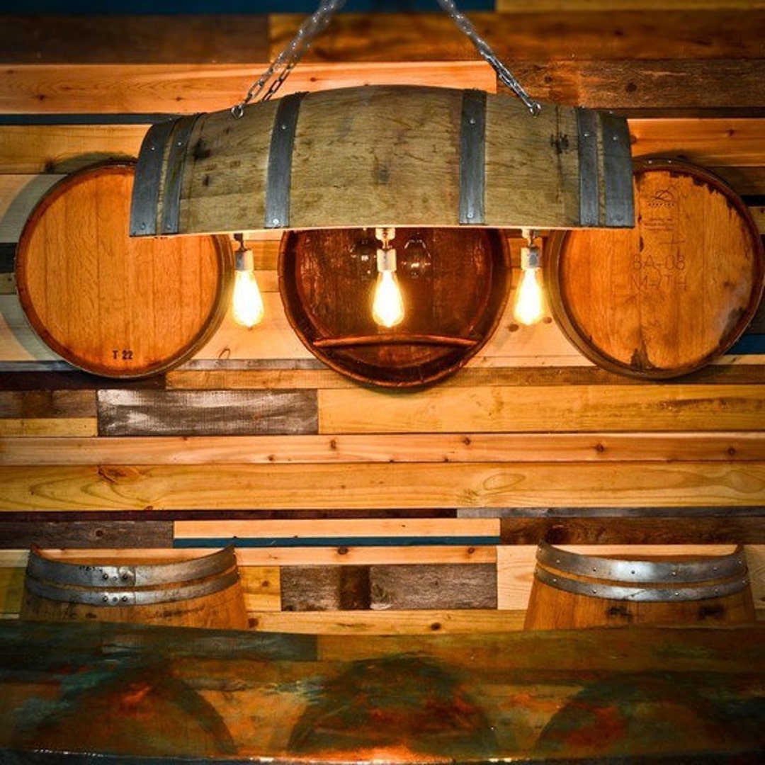 Two Pool Table Barrel Lights - Etsy