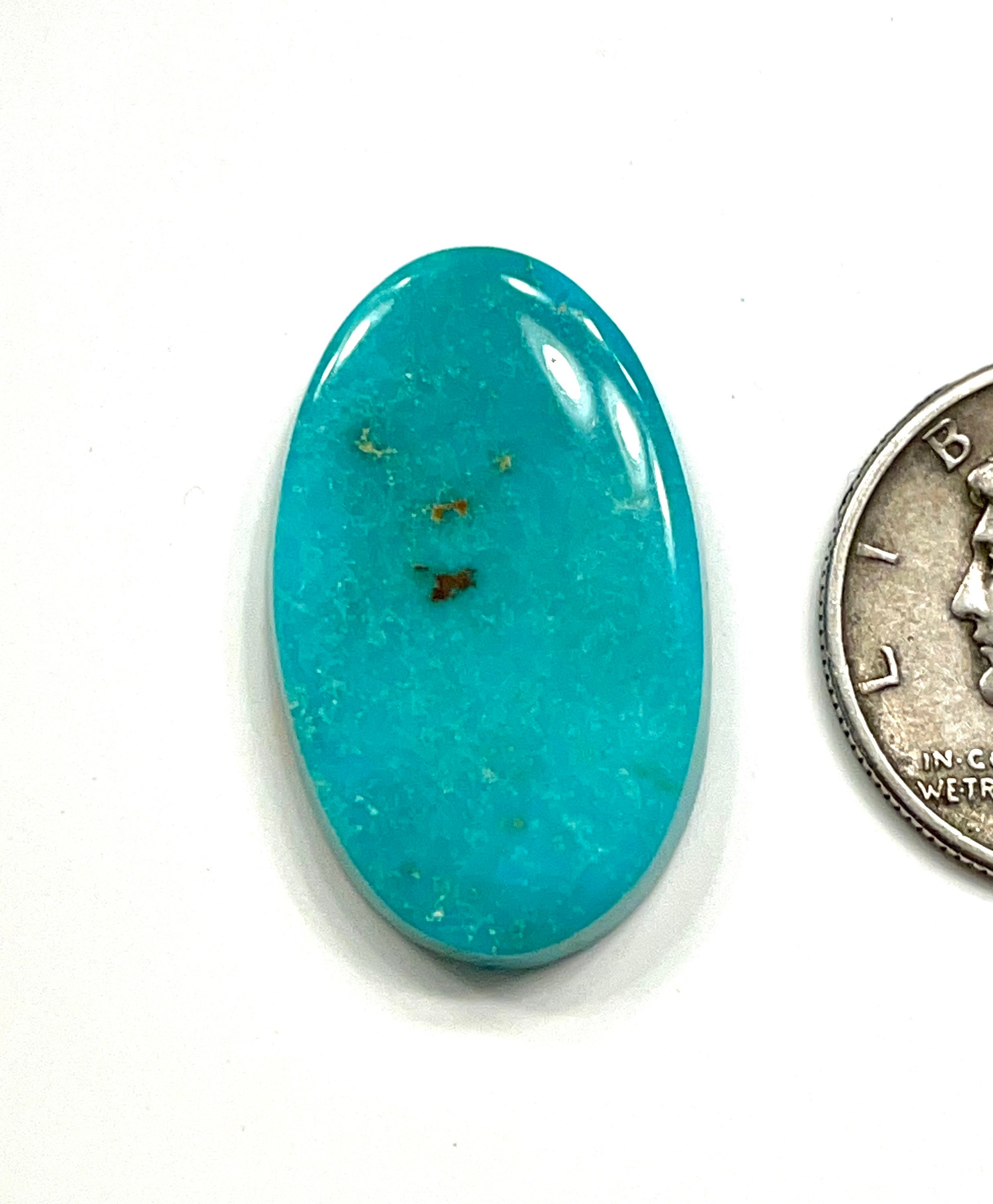 Battle Mountain Blue Gem Turquoise Cab Rare Aqua Blue Natural High ...