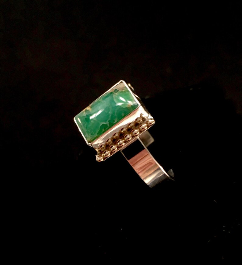 Pixie Turquoise Ring Natural Gem Faustite Emerald Green Turquoise ...