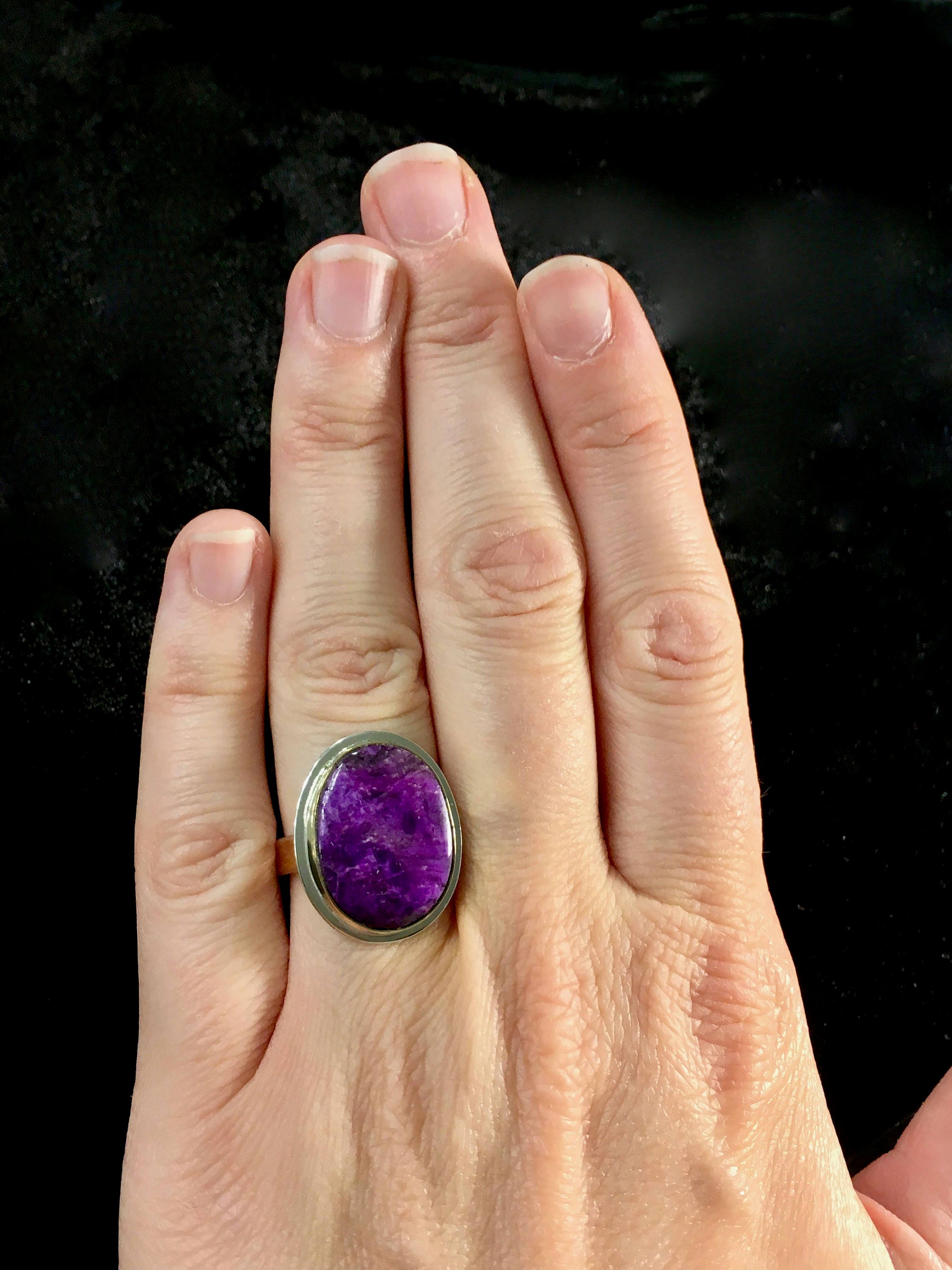 Sugilite Ring Large Natural Wessels Mine Deep Purple Gel Sugilite ...