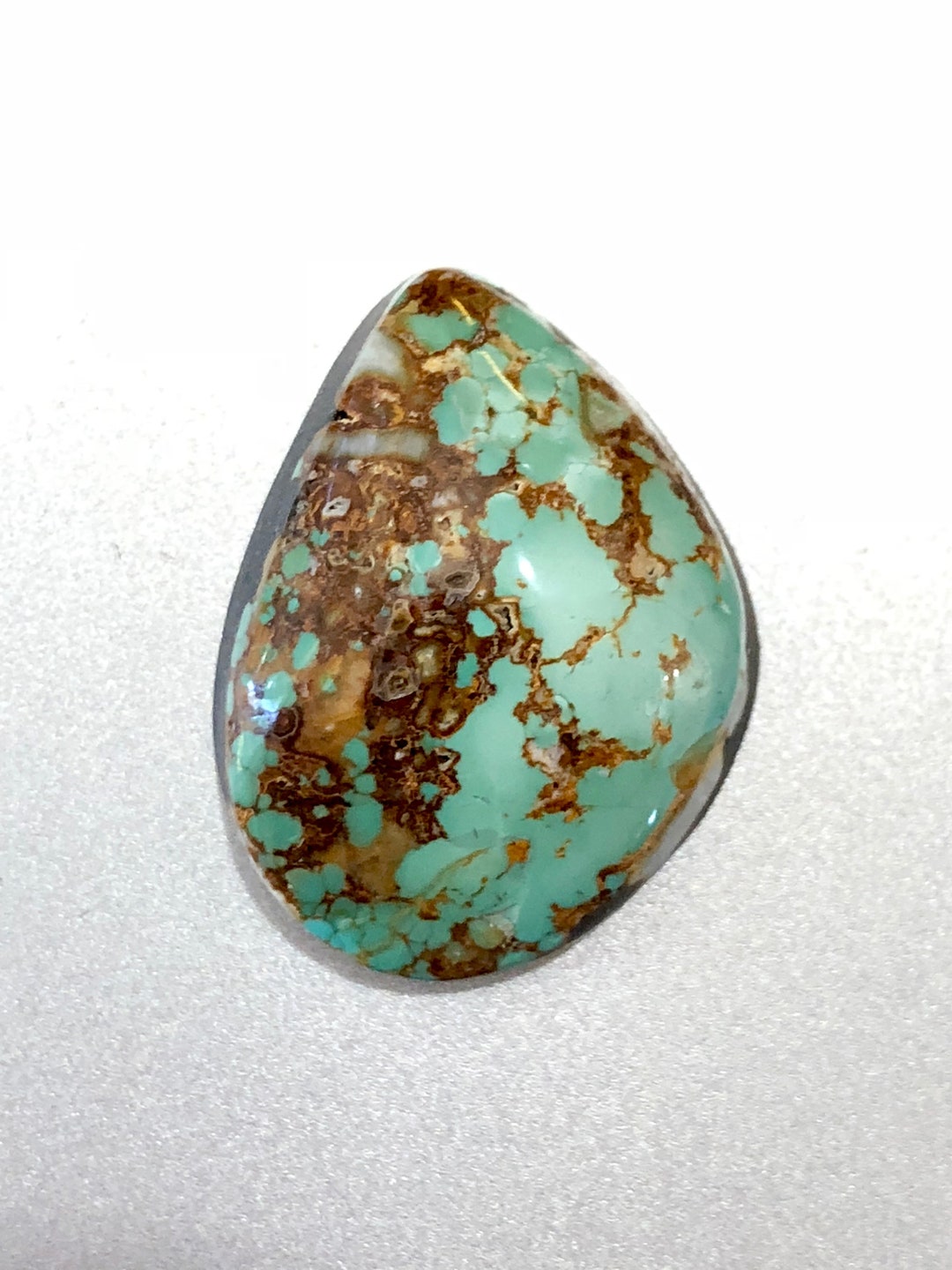 Bisbee Turquoise Natural Spiderweb Cabochon in Rare Green With ...