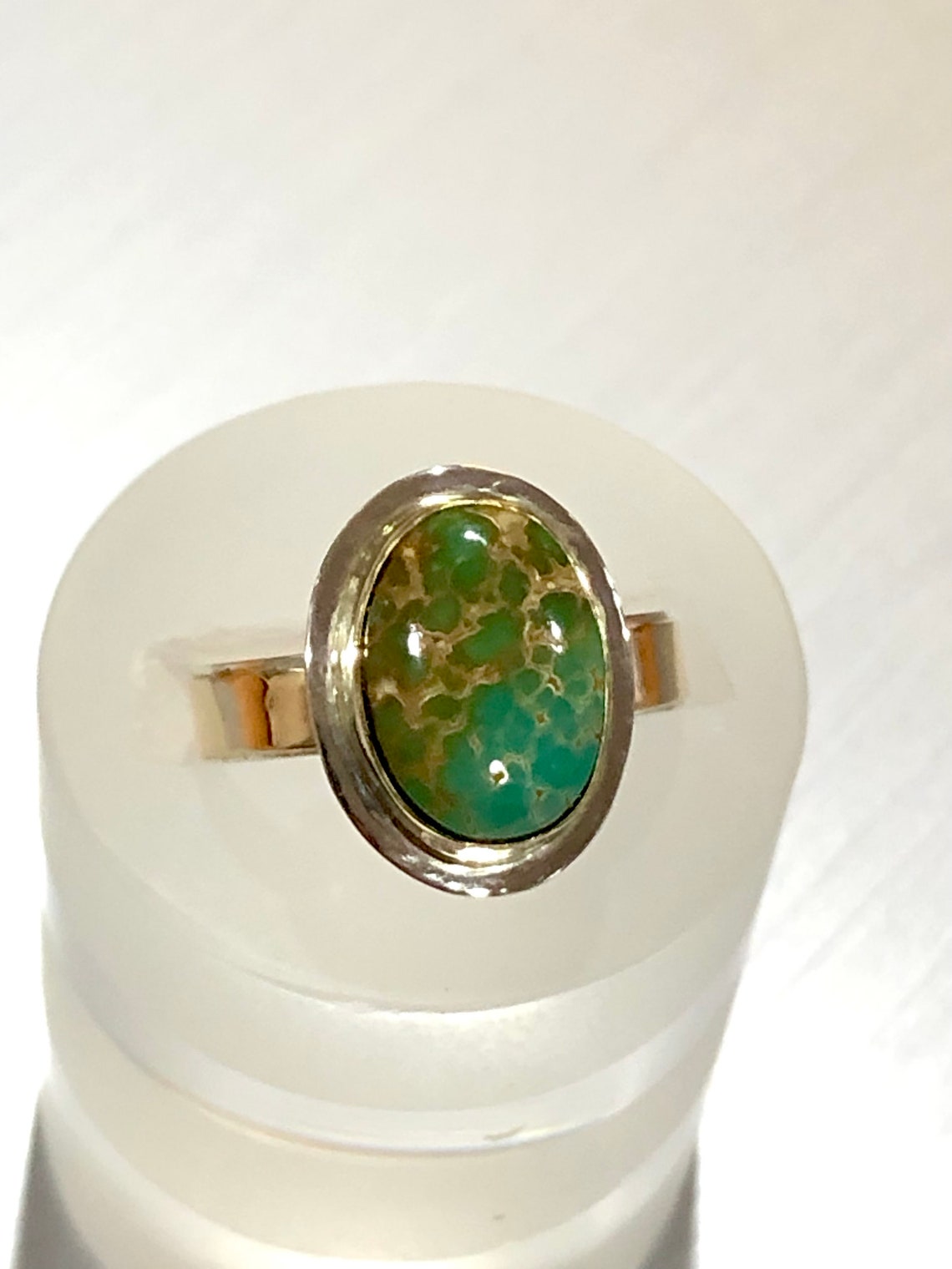 Carico Lake Turquoise Ring Natural Translucent Gem Faustite Green ...