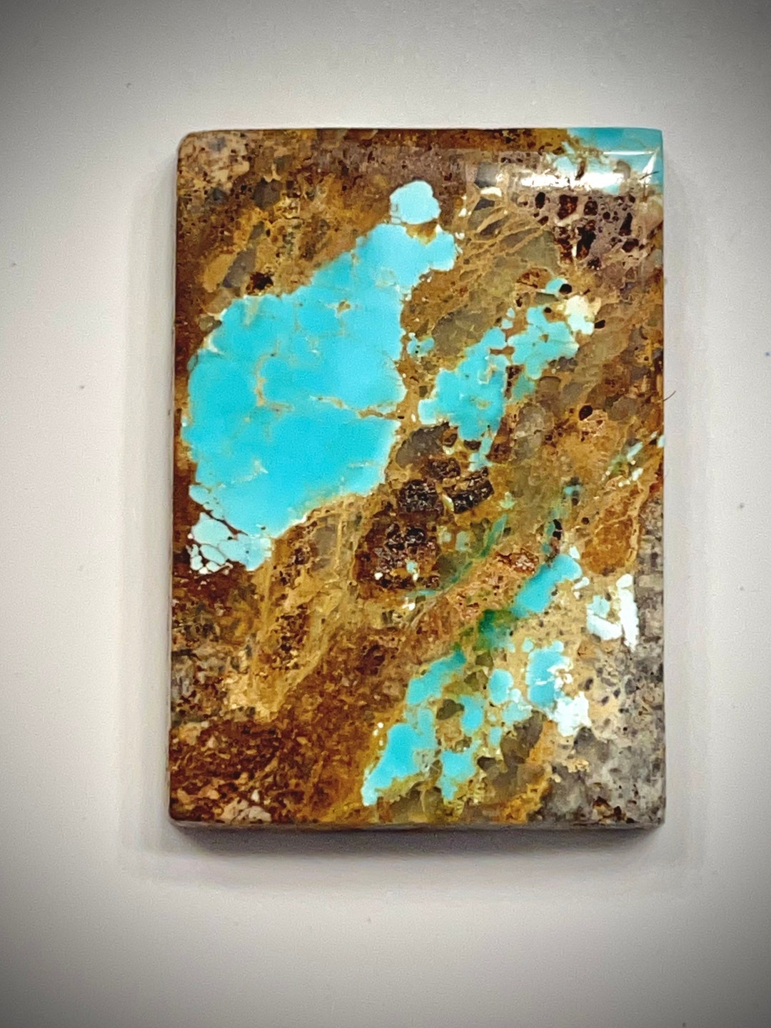 Royston Turquoise Natural Gem High Grade Cabochon Boulder Cut Ribbon 17 ...