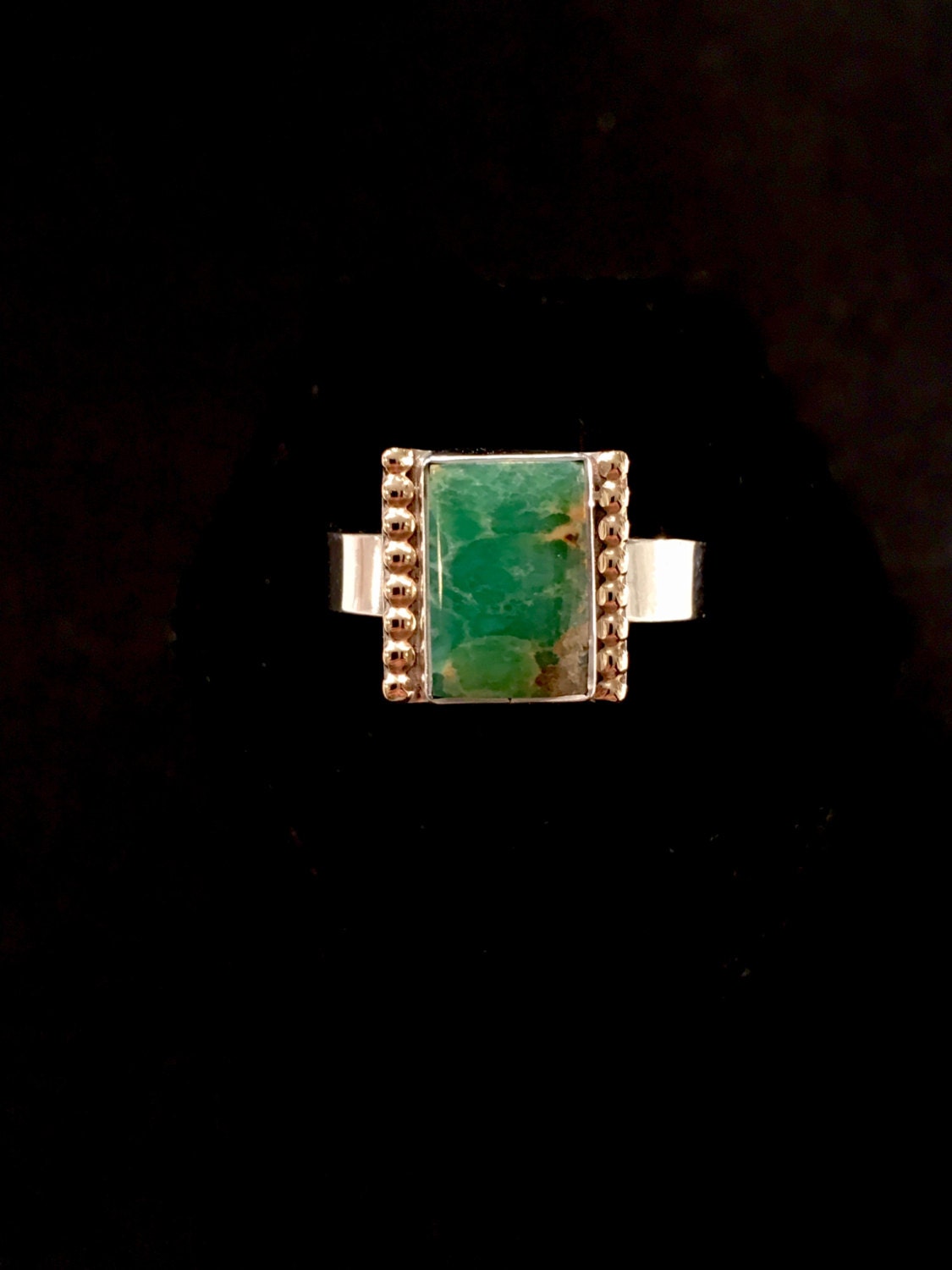 Pixie Turquoise Ring Natural Gem Faustite Emerald Green Turquoise ...