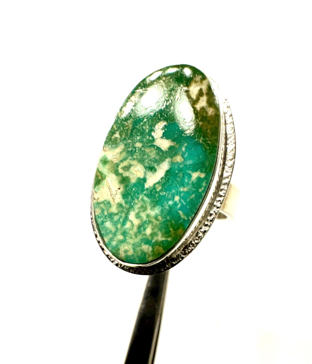 Royston Turquoise Ring Natural Gem High Grade Turquoise Cabochon Set in ...