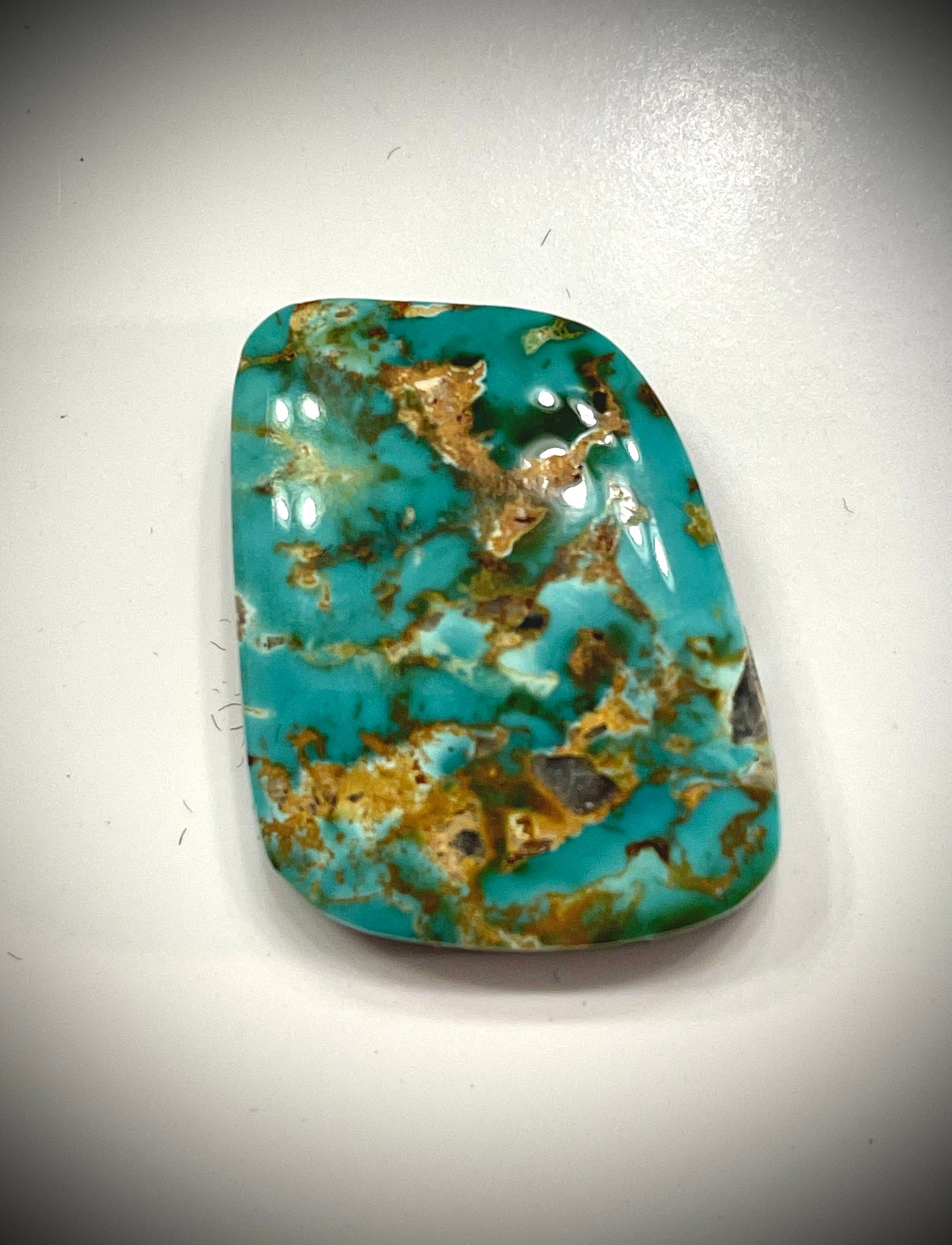 Carico Lake Turquoise Natural Gem Blue and Green Spiderweb Cabochon 20 ...