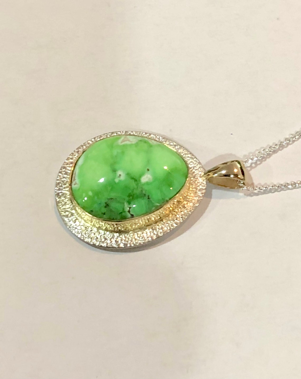 Carico Lake Turquoise Necklace Natural Gem Faustite Apple Lime - Etsy