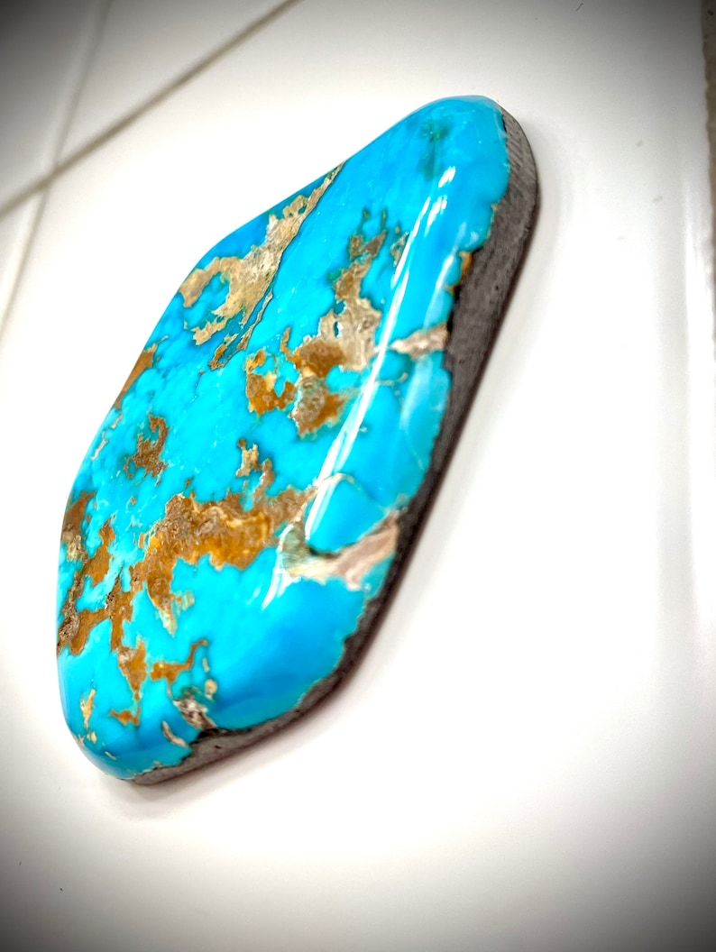 Battle Mountain Blue Gem Turquoise Rare Intense Aqua Blue Large Natural ...